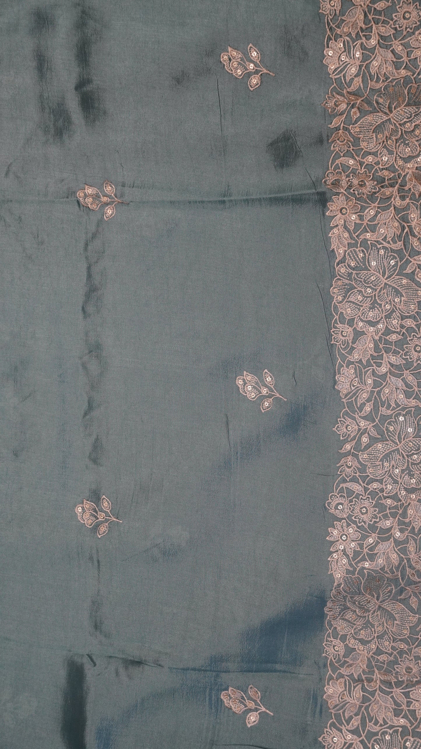 Pure Tussar Saree - Twin Bird Blue – Charvi Boutique