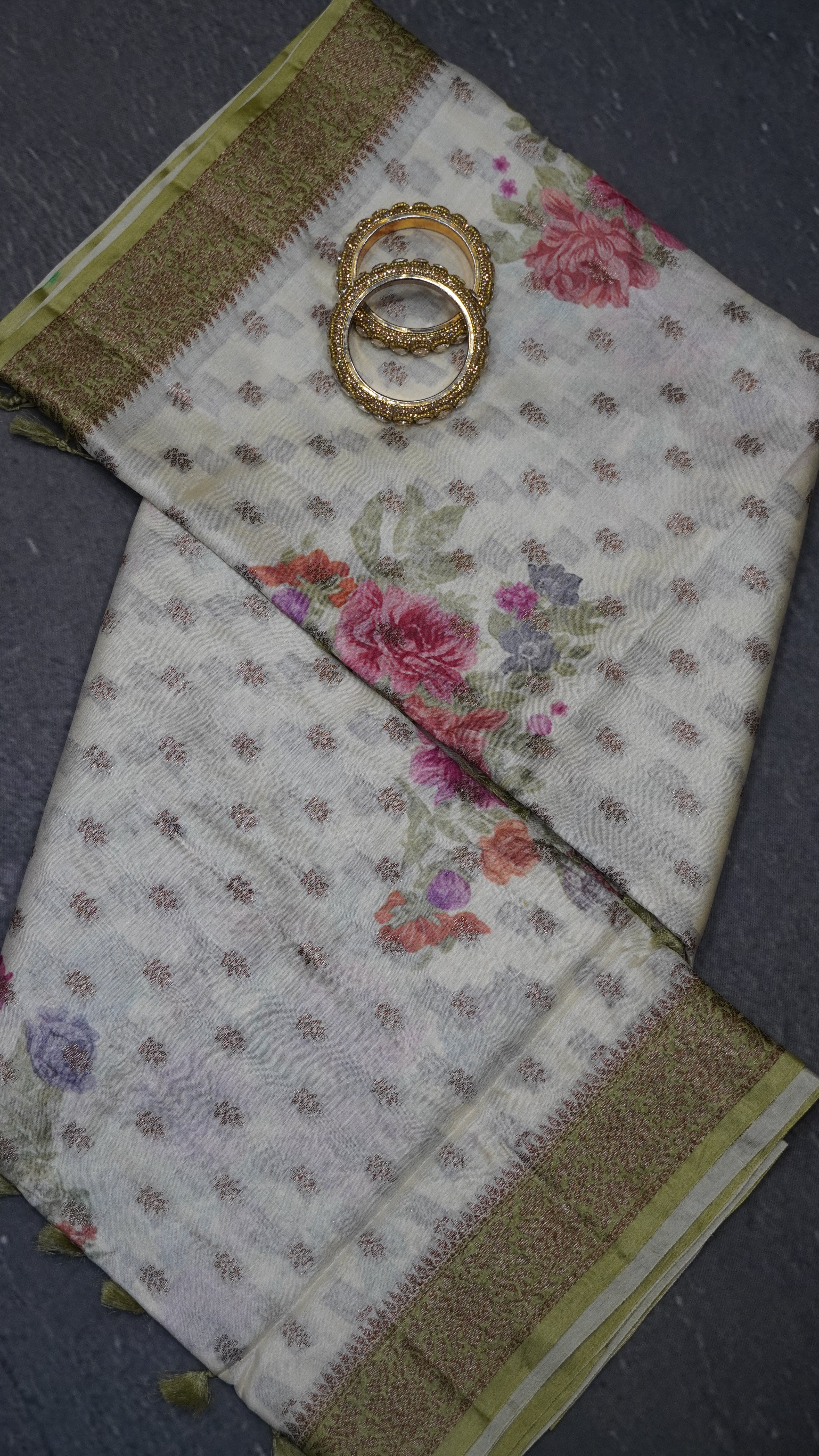 Pure Tussar Saree - Tree Butta-Light Green – Charvi Boutique