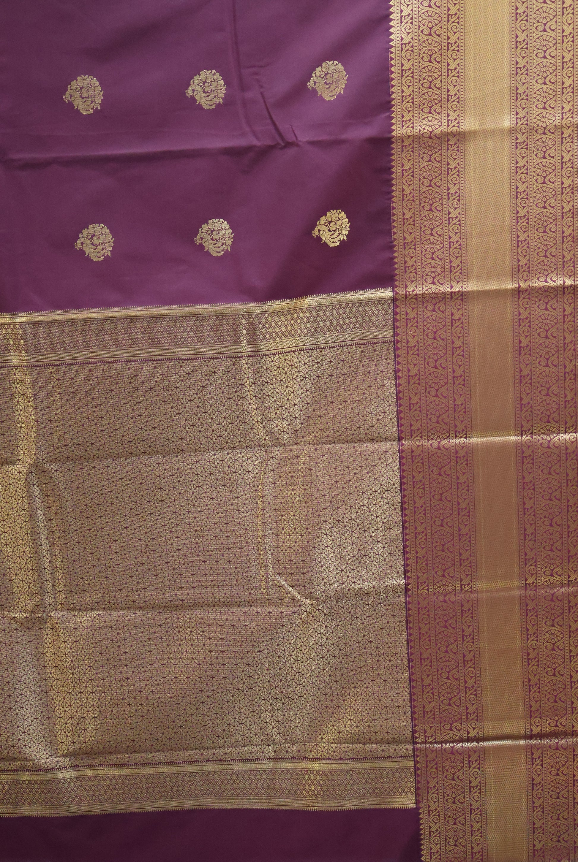 Semi Kanjivaram Silk Saree -Arakku Peacock Buta – Charvi Boutique